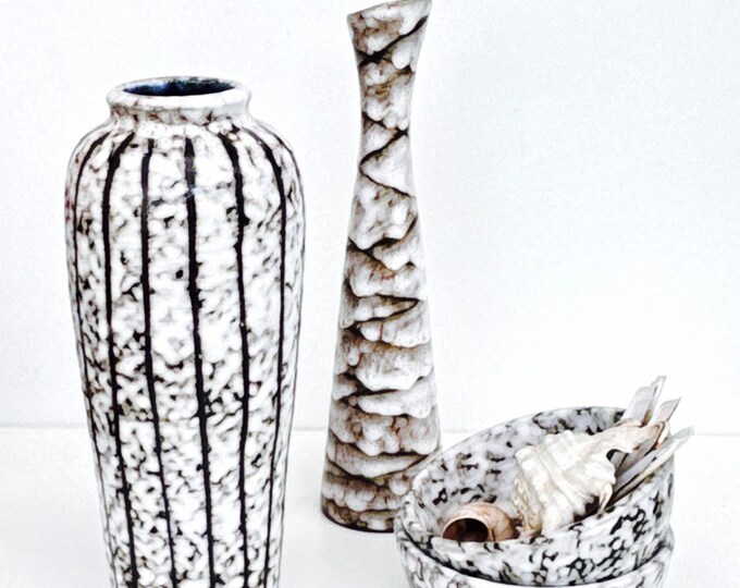 Vintage Hungarian Whitewashed Ceramic Vases by Hódmezővásárhely - Mid ...