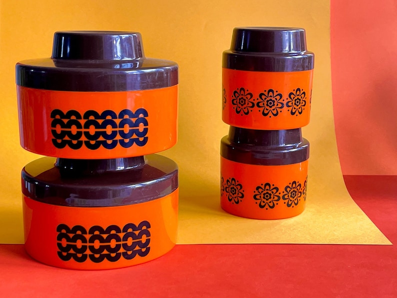 Funky Plastic Kitchen Canister/tin Made in the 70s - Etsy