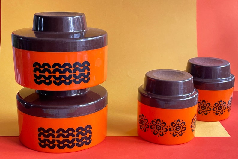 Funky Plastic Kitchen Canister/tin Made in the 70s - Etsy