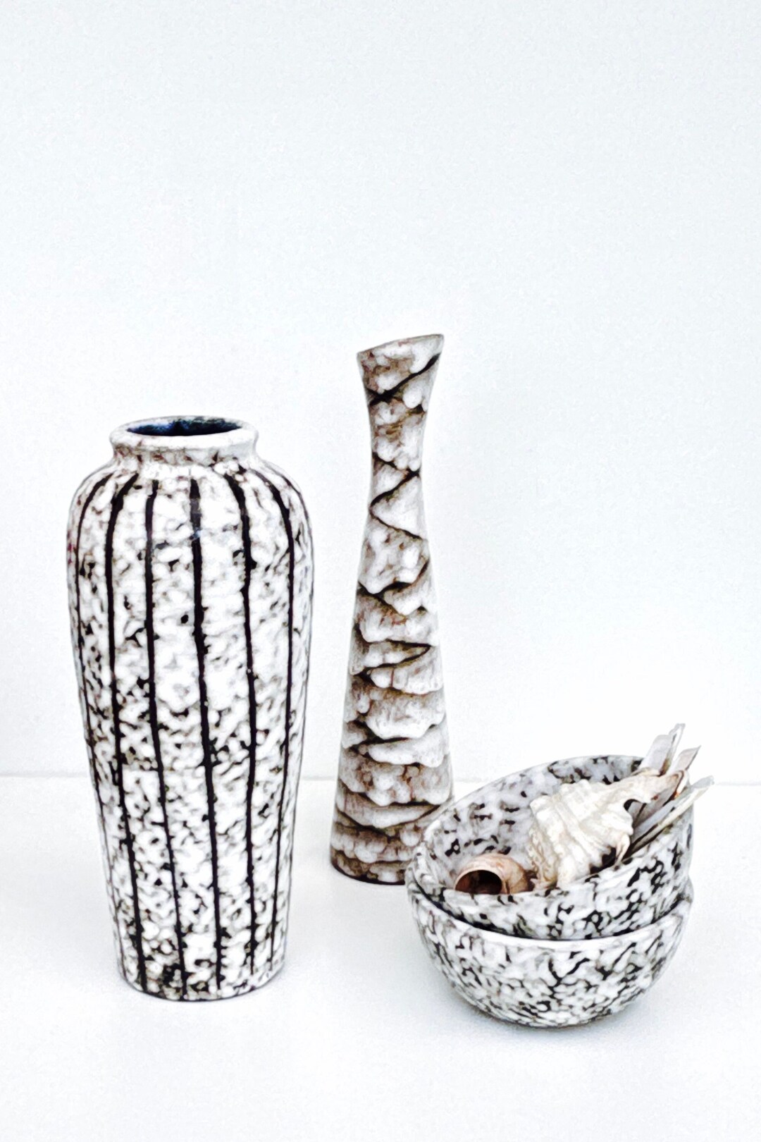 Vintage Hungarian Whitewashed Ceramic Vases by Hódmezővásárhely Mid ...