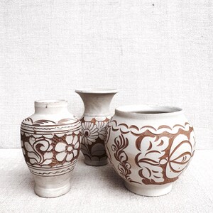 Rustic Scandinavian Style Pottery - Raw Clay With Modern Floral Design ...