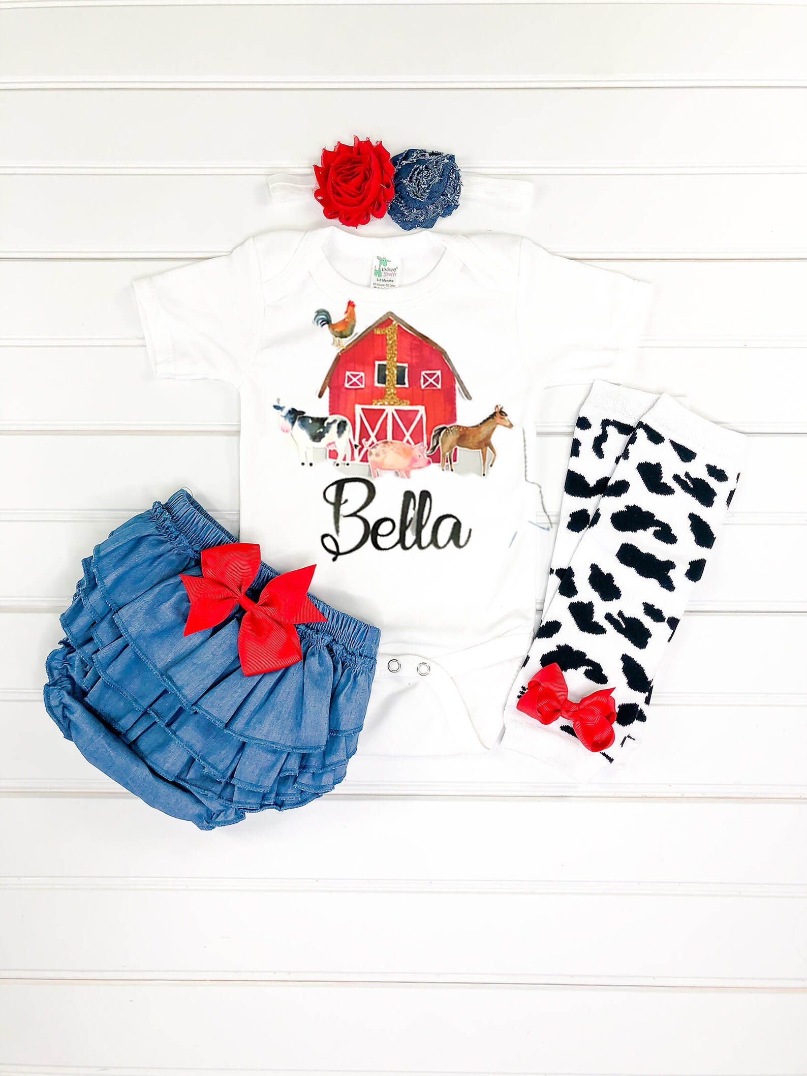 Red Barnyard 1st Birthday Outfit, Red Farm 1st Birthday Outfit, Girls ...