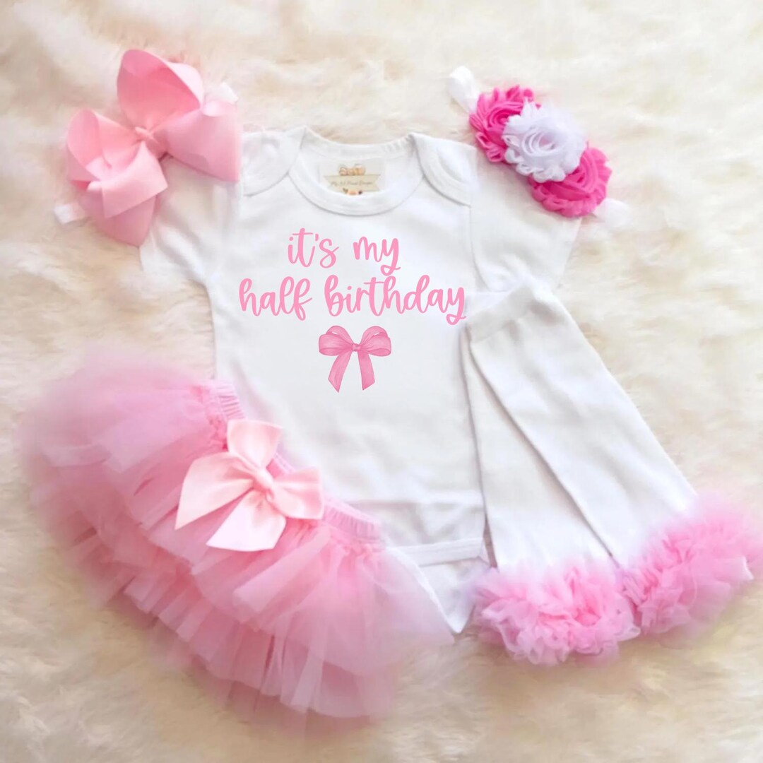 Girls Just Wanna Be Half Birthday - Bow Half Birthday Outfit - Bow ...