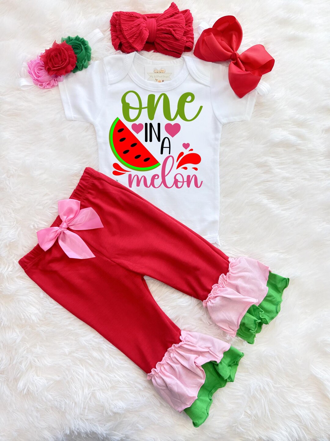 Girls One in Melon Outfit - Watermelon 1st Birthday Outfit - One in a ...