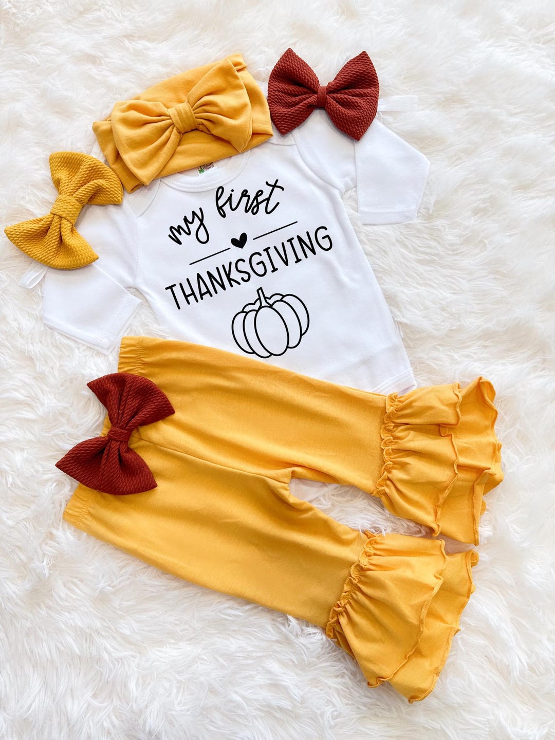 Girls My 1st Thanksgiving Outfit - Girls My First Thanksgiving Outfit ...