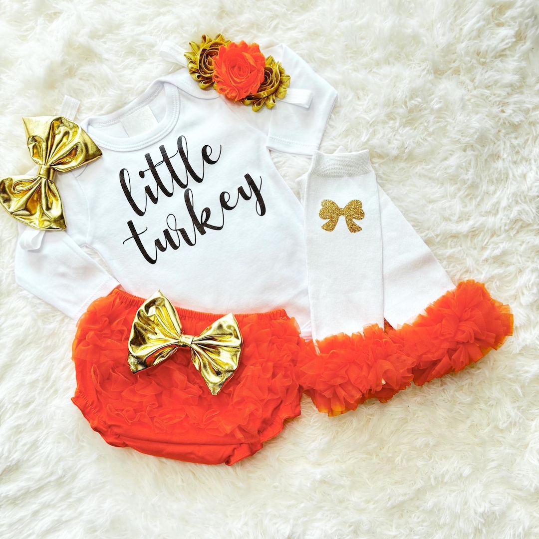 Little Turkey Girls Thanksgiving Set Baby Girls Thanksgiving Outfit ...