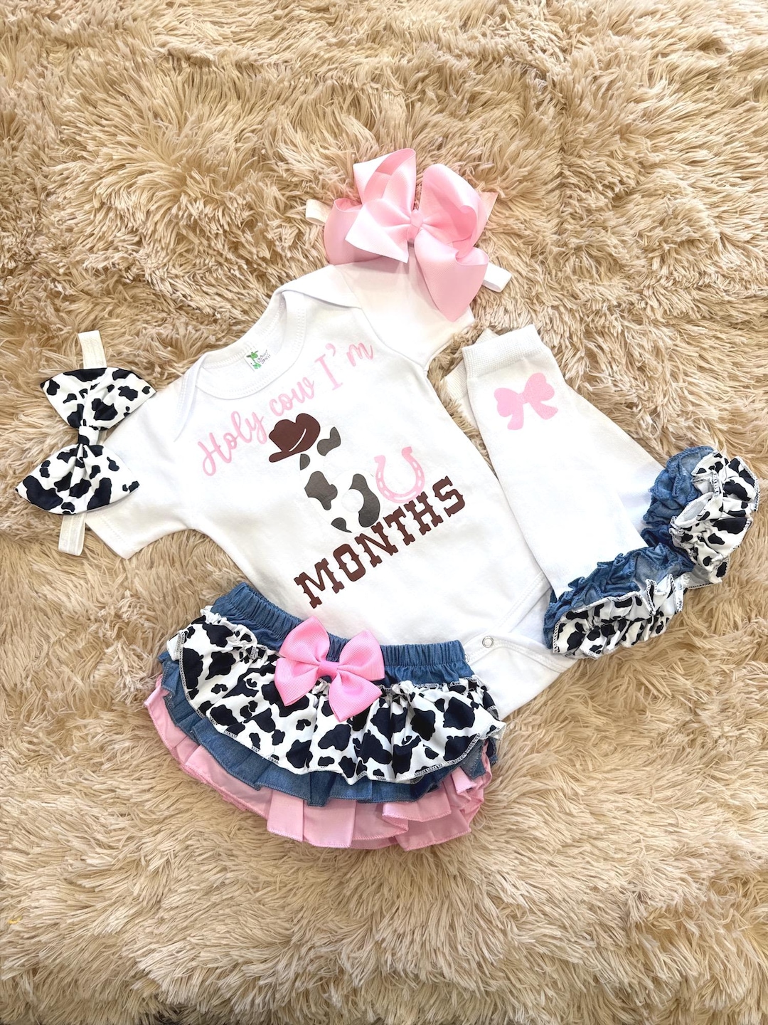 Girls Six Month Rodeo Outfit - Cowgirl Half Birthday Outfit - Cowgirl ...