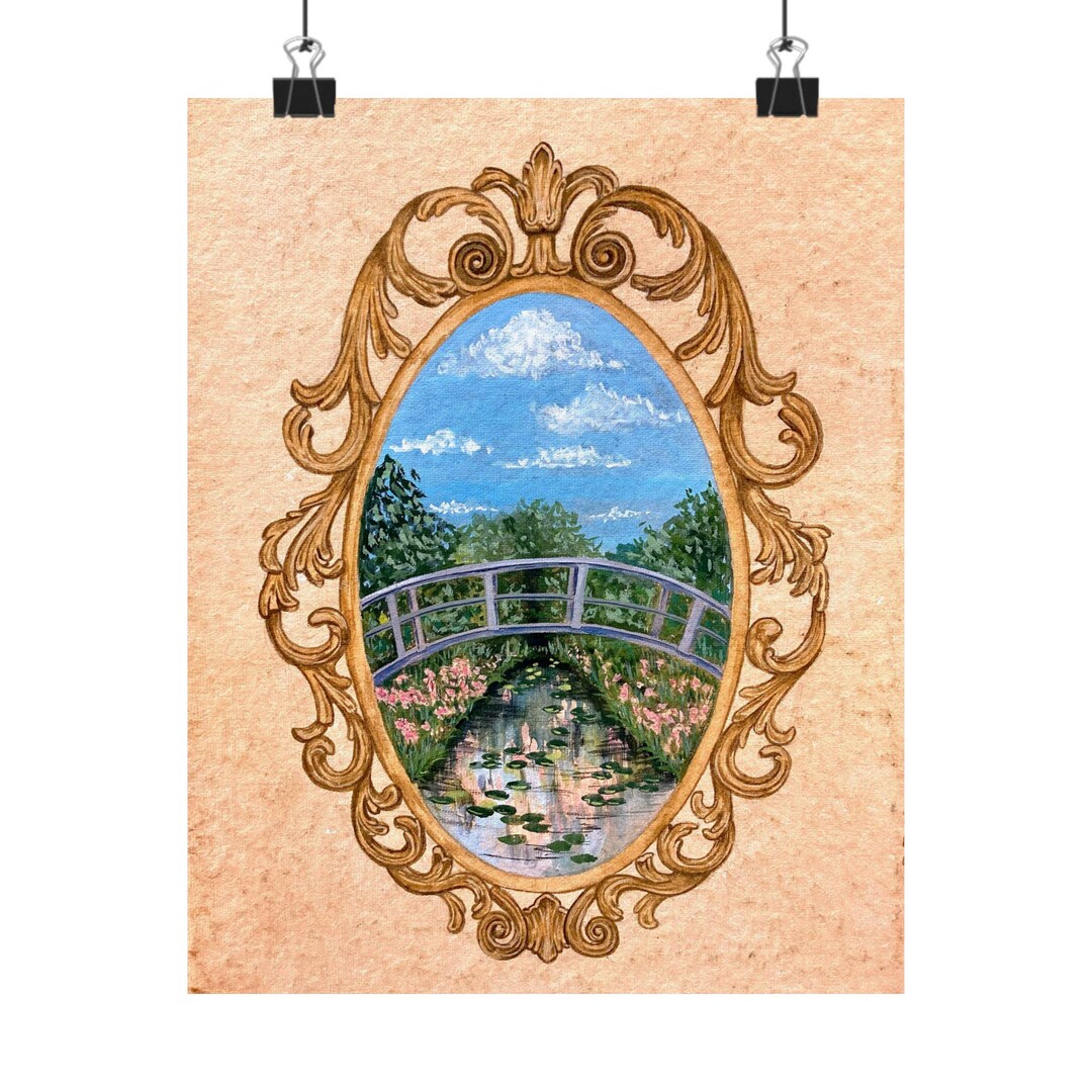 Water Lily Bridge Poster | Matte Vertical Poster - Etsy