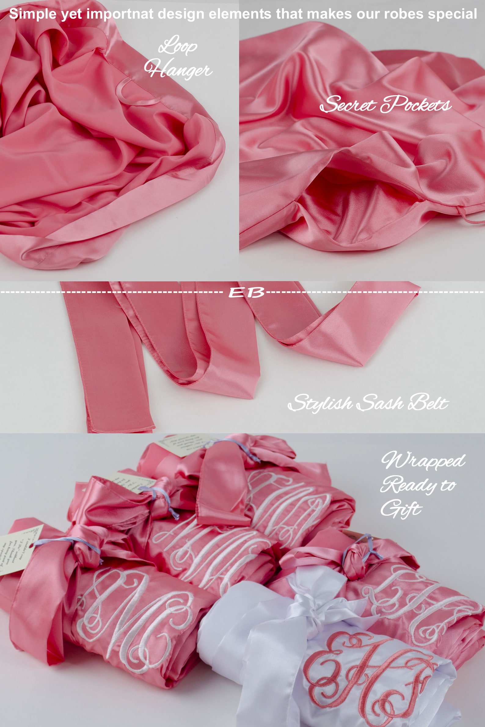 Purple Satin Robes Set of 6 Monogrammed Robes Bridesmaid - Etsy