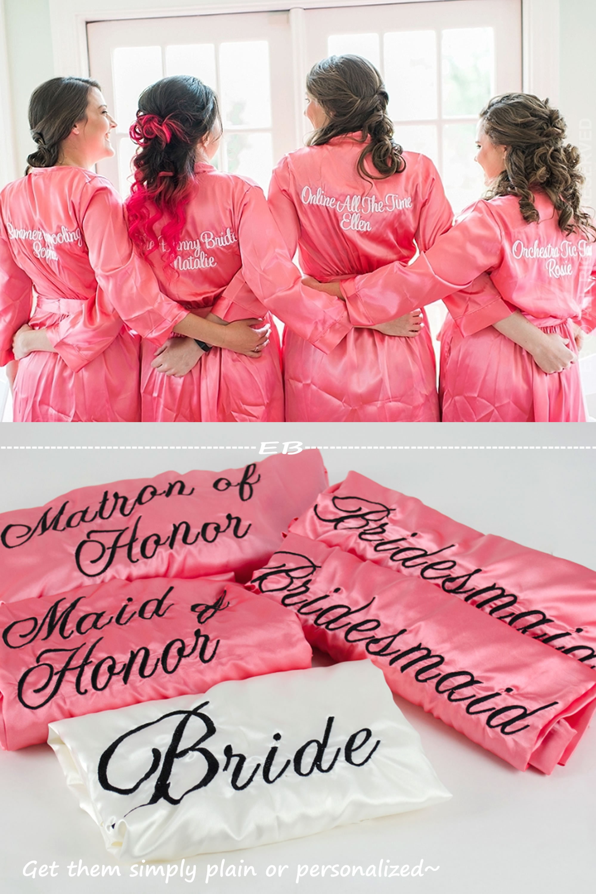 Bridesmaids robes set of 4 flower girl robes coral | Etsy