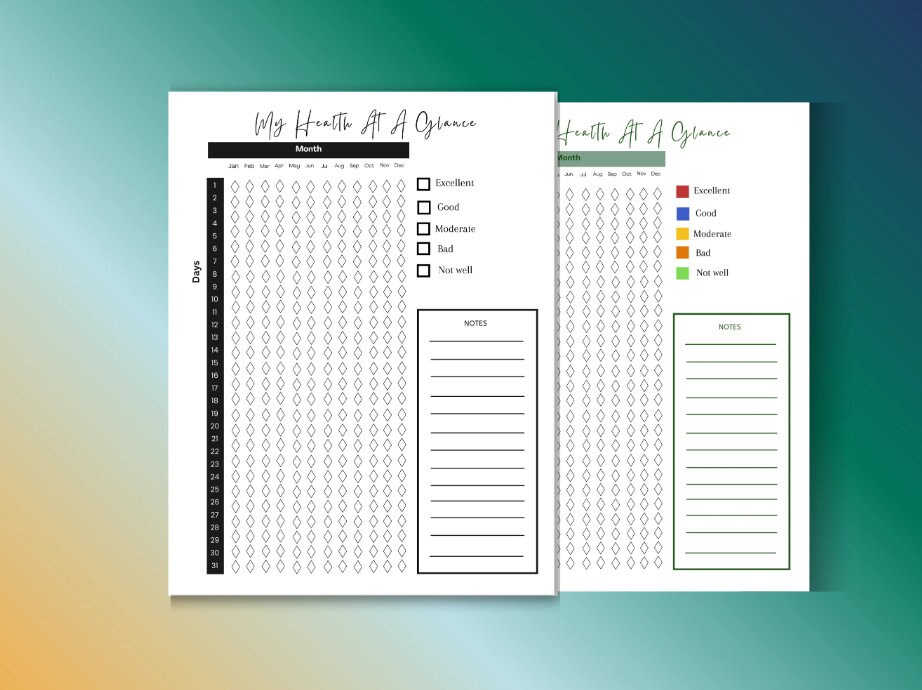 Printable Health and Fitness Planner Bundle, Fitness Journal, Diet ...