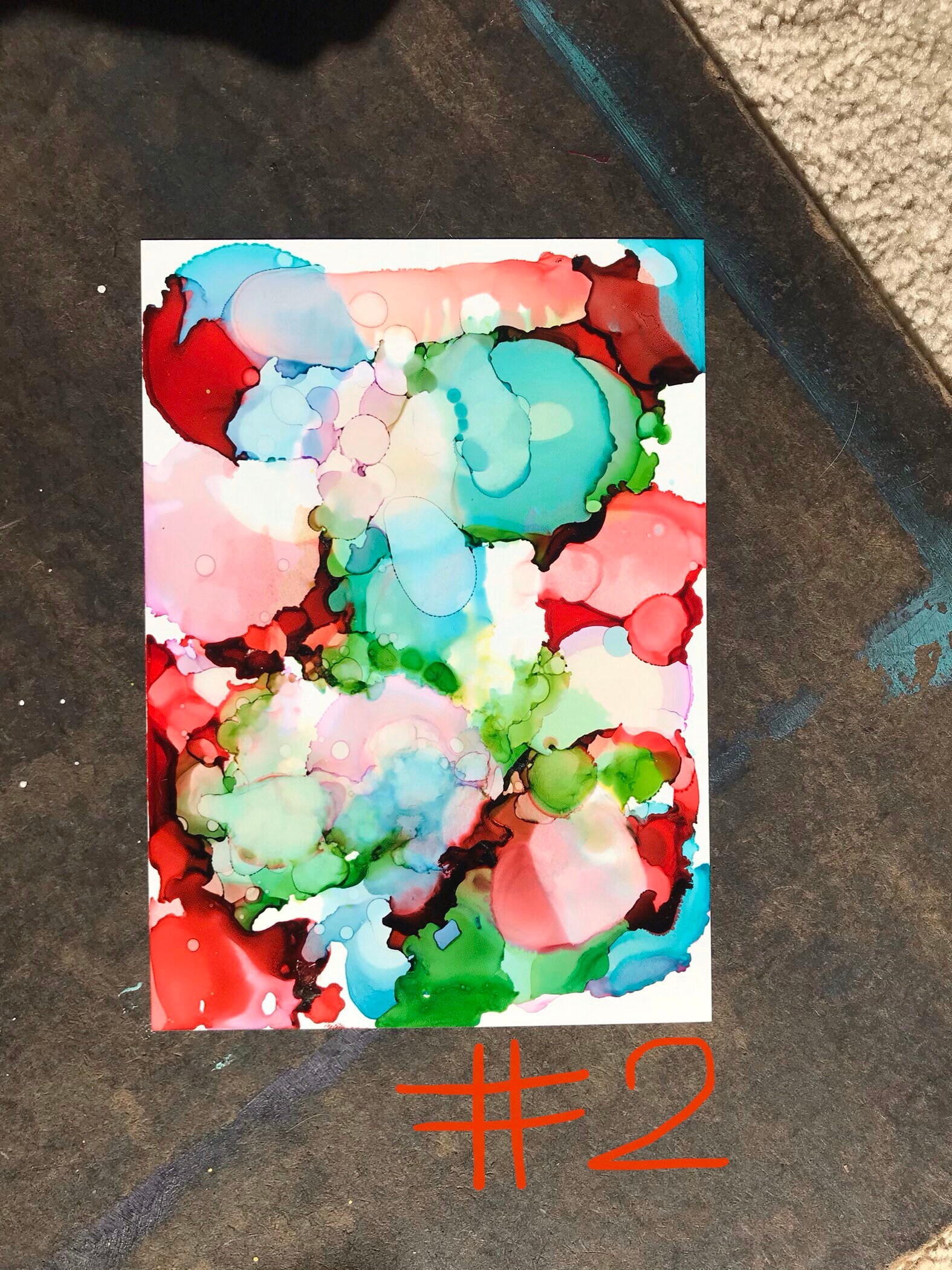 Original Abstract Alcohol Ink on Vinyl Cards - Etsy
