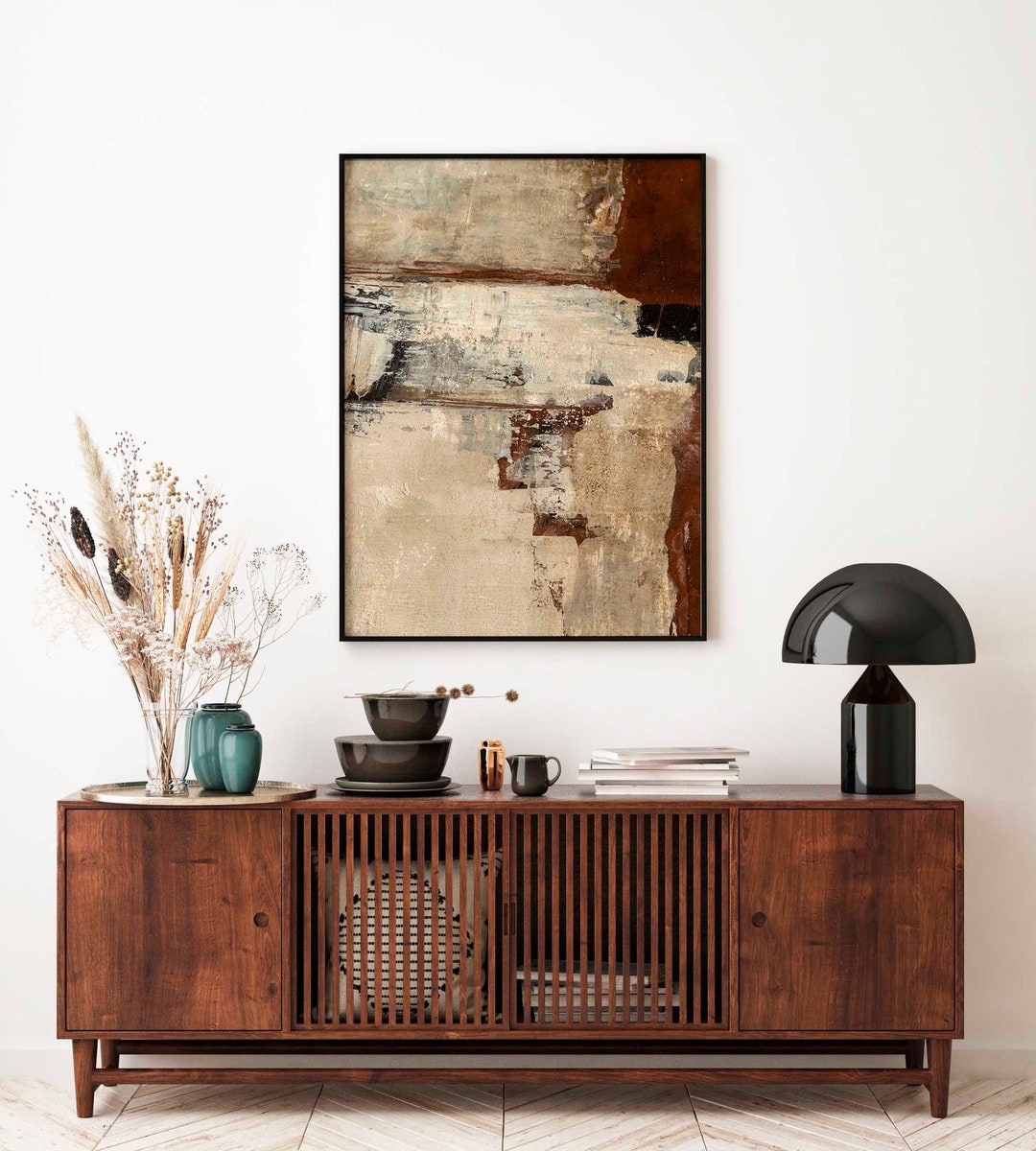 Terracotta Abstract Art, Abstract Expressionism Print , Modern Wall ...