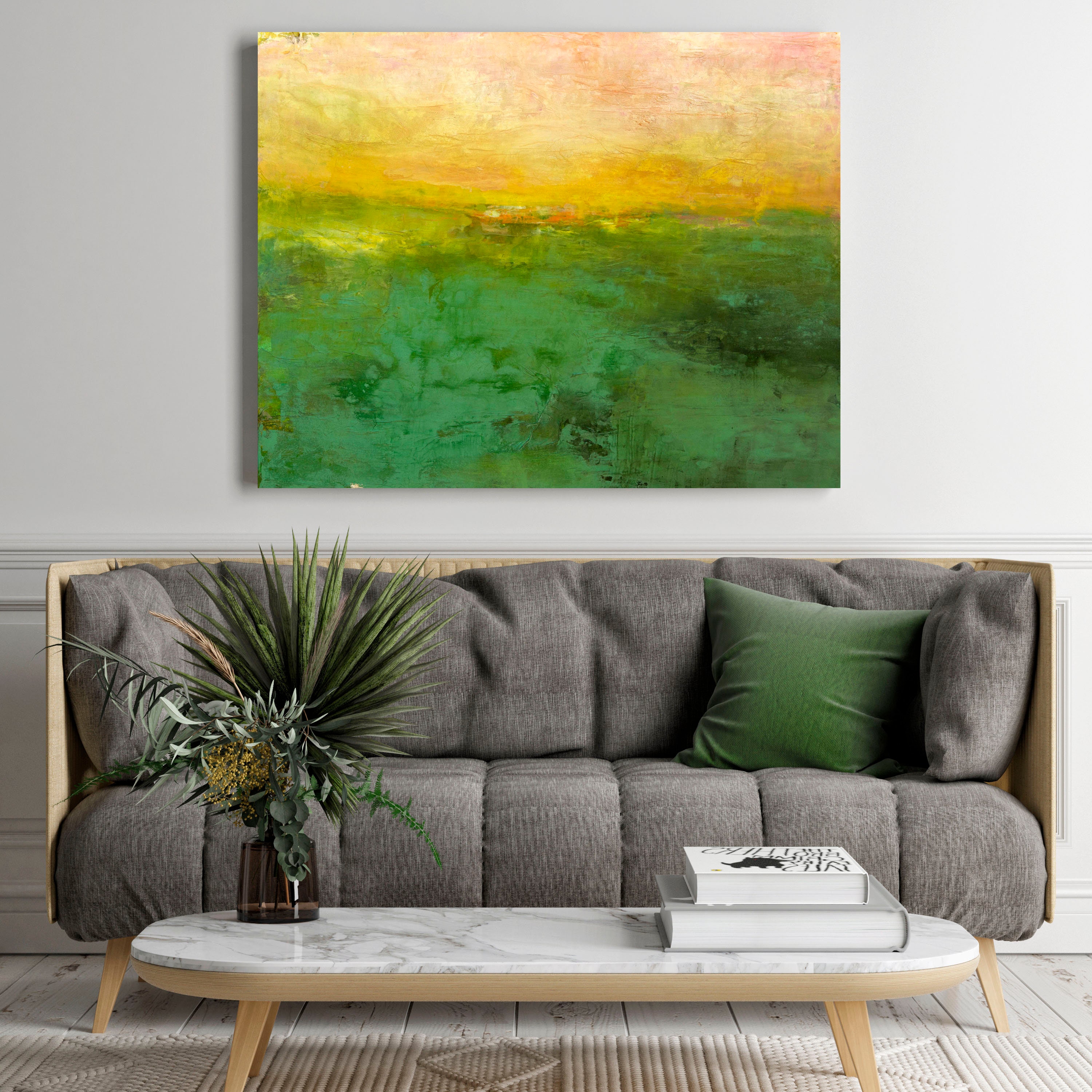 Long Narrow Wall Art, Extra Large Wall Art Abstract, Romantic Painting ...