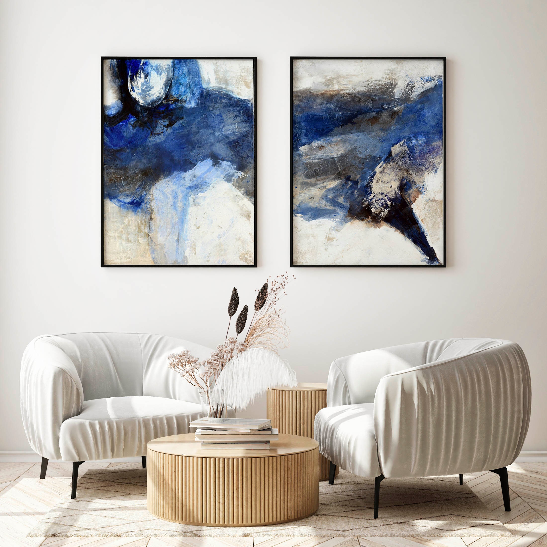 Navy Blue Abstract, Elegant Navy Blue Art, Modern Abstract Print ...
