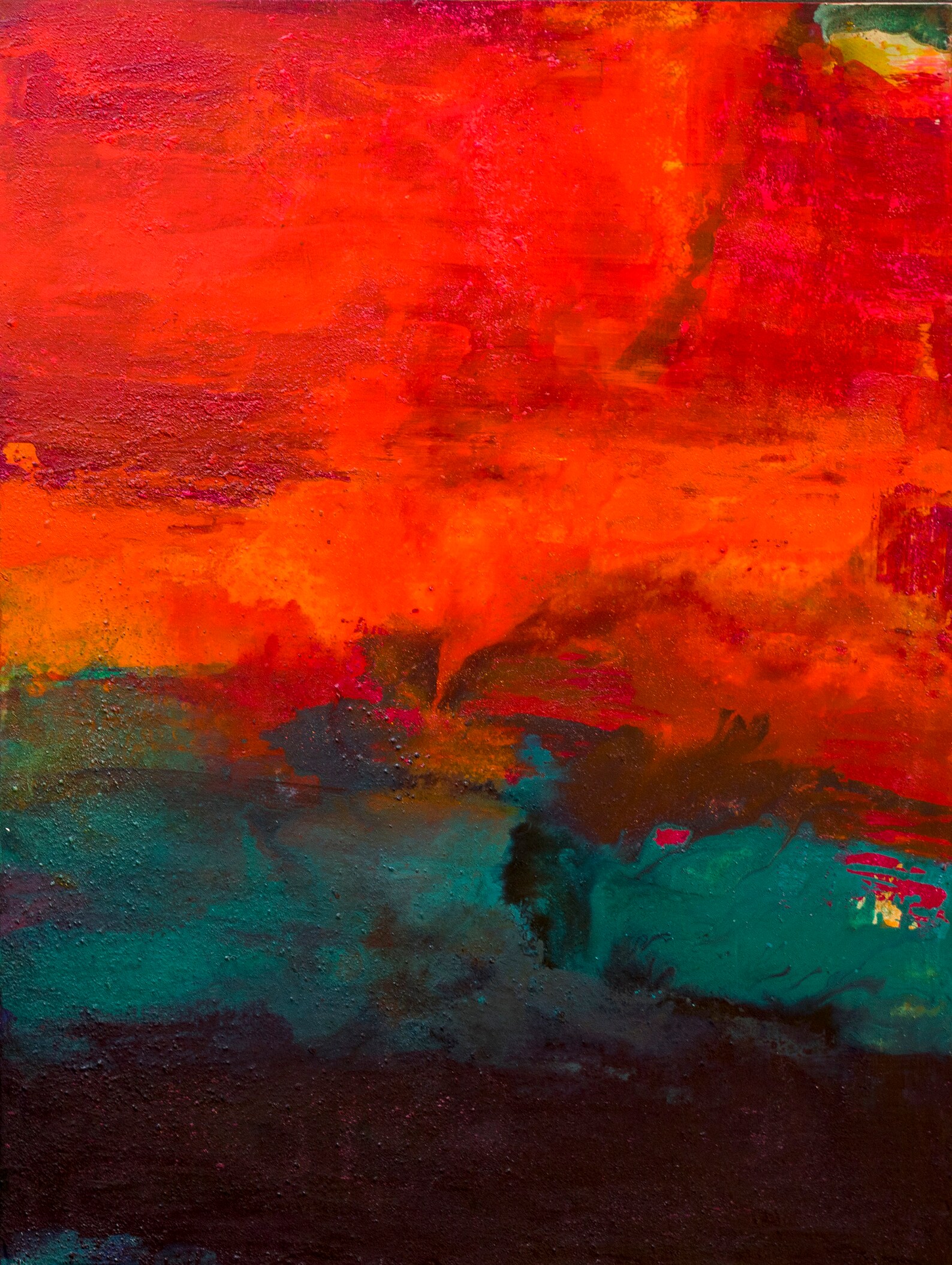 Red Orange Abstract Paintings, Red Abstract Painting on Canvas, Red ...