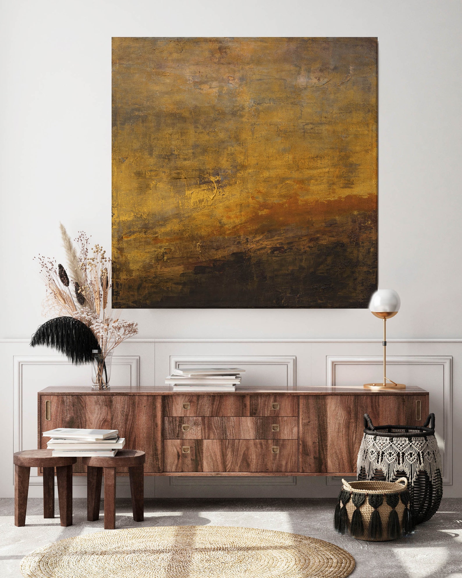 Copper Artwork , Color Field Painting , Gold Copper Abstract Painting ...