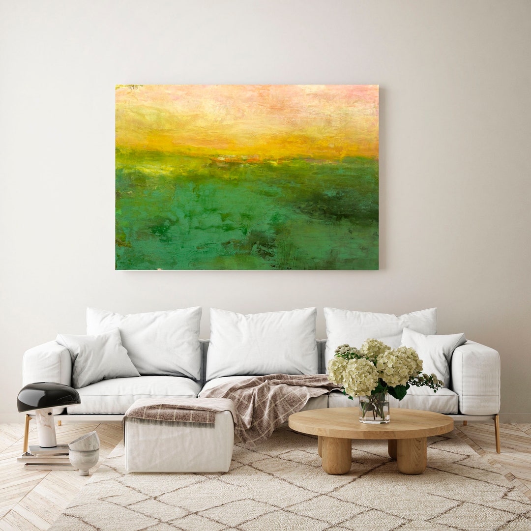 Long Narrow Wall Art, Extra Large Wall Art Abstract, Romantic Painting ...