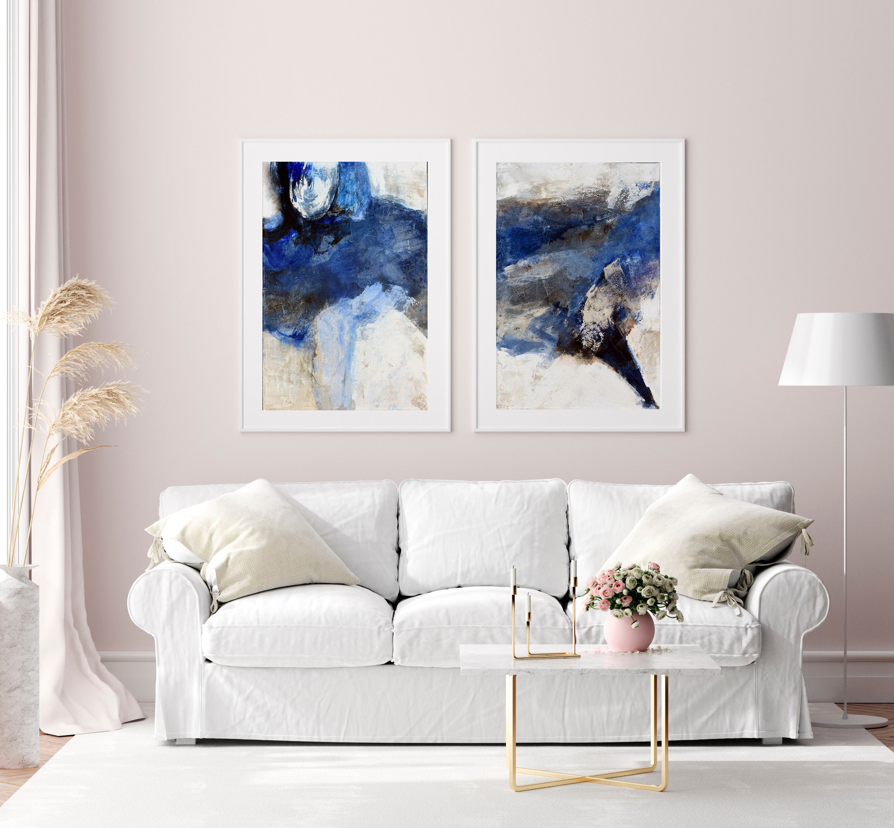 Navy Blue Abstract, Elegant Navy Blue Art, Modern Abstract Print ...