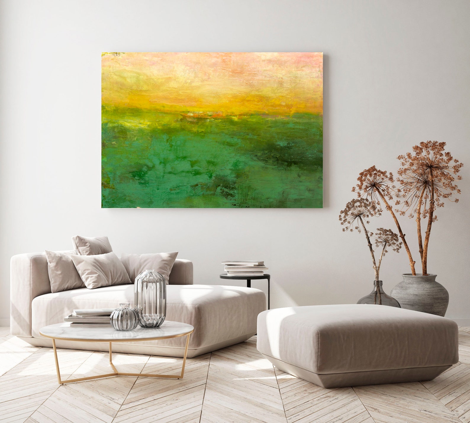 Long Narrow Wall Art, Extra Large Wall Art Abstract, Romantic Painting ...