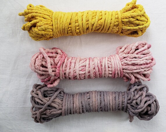 Three Pack Naturally Dyed 6 mm String / Hand Dyed Macrame Rope ...