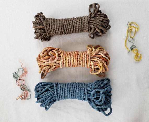 Three Pack Naturally Dyed 6mm (3 ply) Rope / Hand Dyed Macrame Rope ...