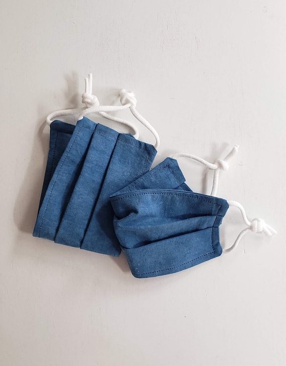 Indigo Dyed Handmade Cotton Mask/ Wabi-Sabi Mask