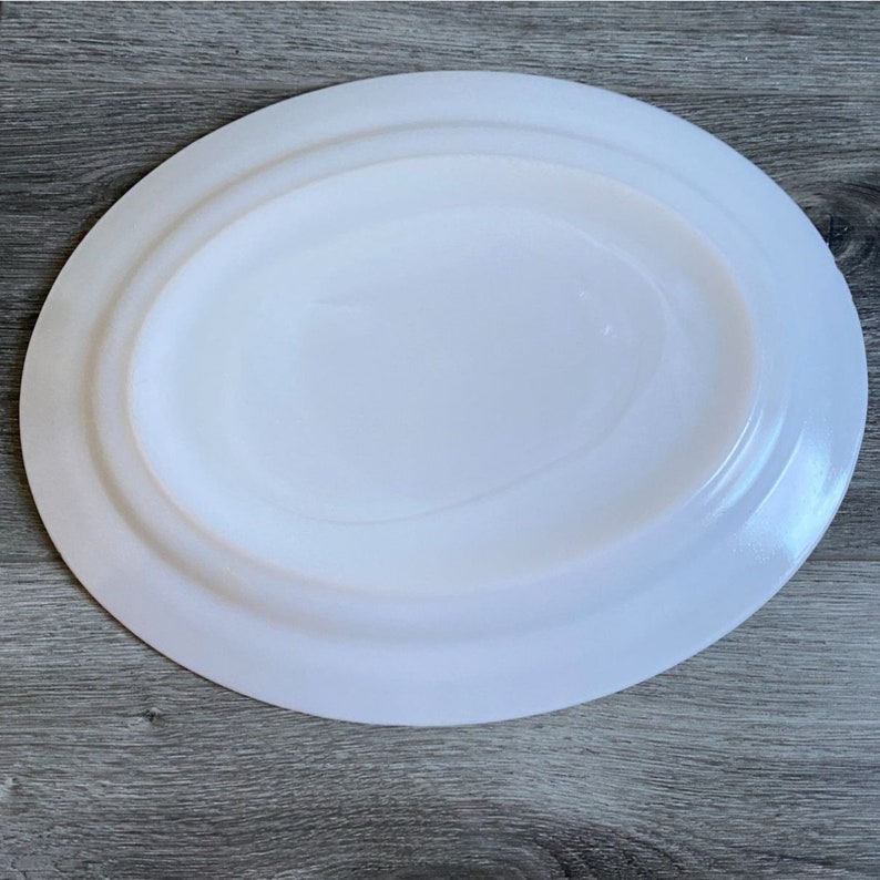 Vintage Hazel Atlas Moderntone Platonite Oval Yellow Ribbed Serving ...