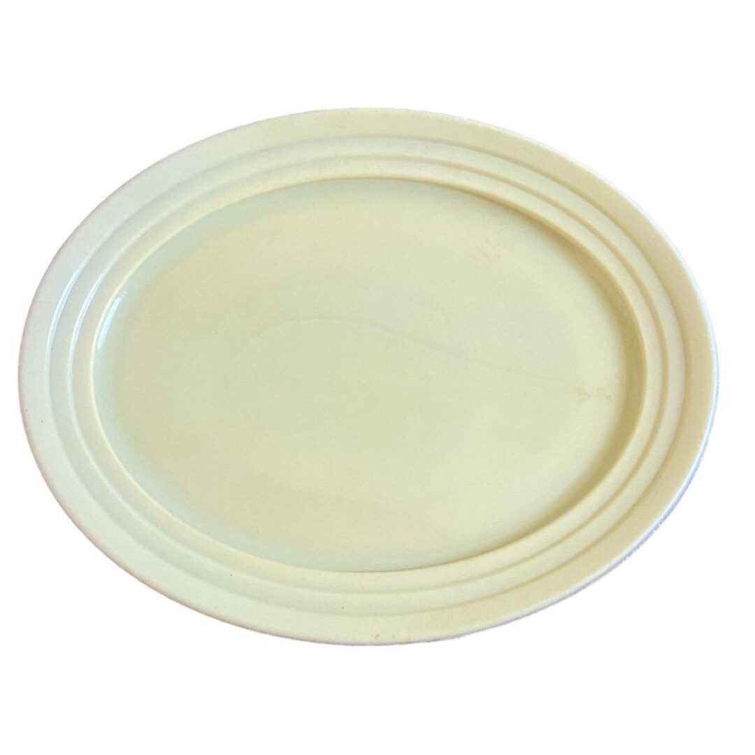 Vintage Hazel Atlas Moderntone Platonite Oval Yellow Ribbed Serving ...