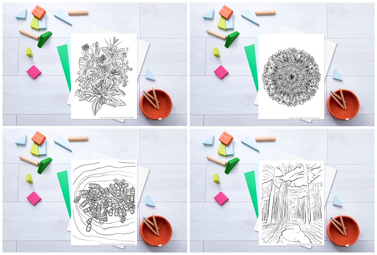 30 Printable Coloring Pages, Coloring Pages for ADHD Adults, Creative ...