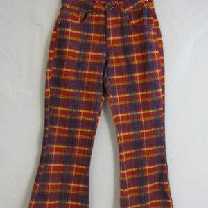 The Ragged Priest Red Check Flares Pants, Size: 26EU - Etsy