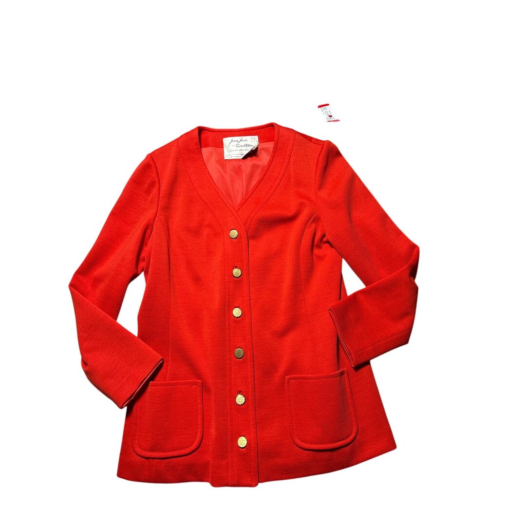 Vintage Jean Louis & Dalton Red Virgin Wool Cardi Coat | 14 - Etsy