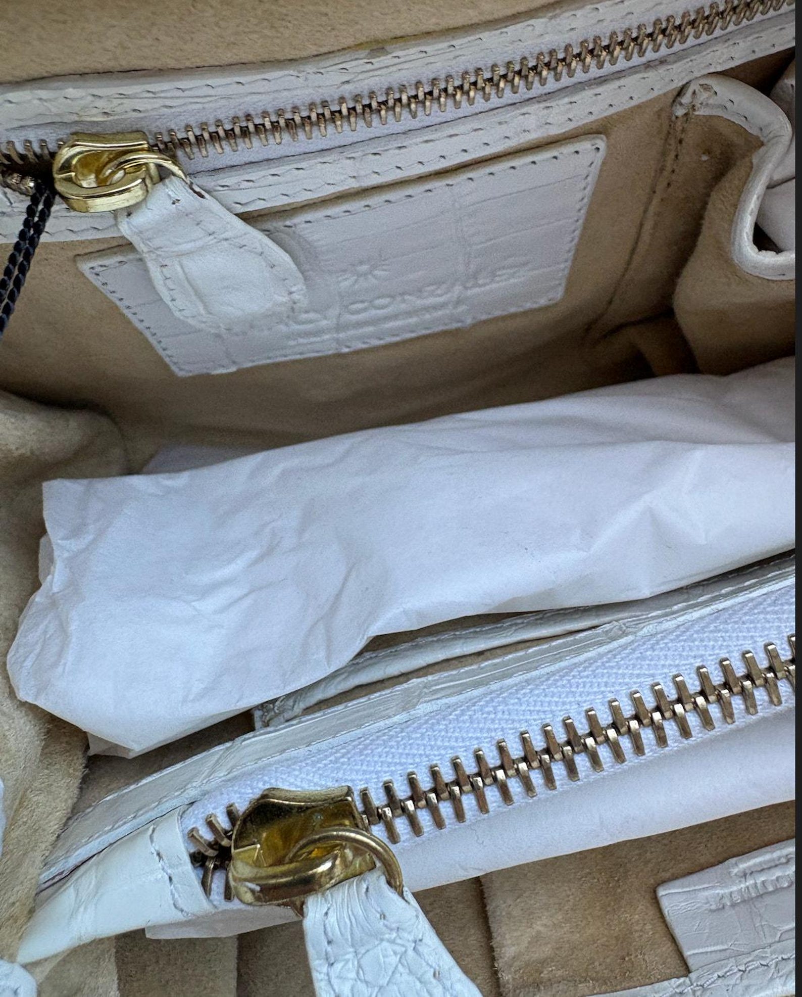 Nancy Gonzalez White Crocodile Leather Floral Handbag – NWT, Never Worn ...