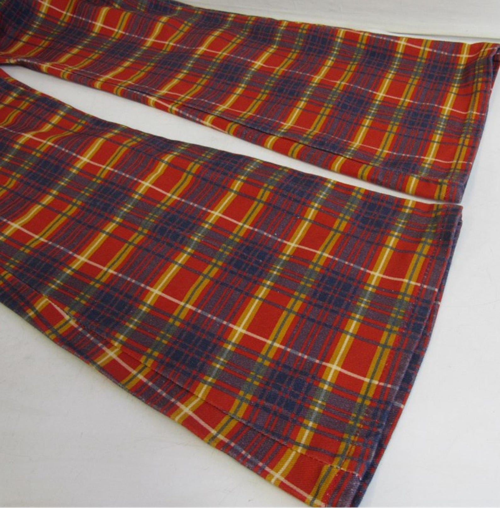 The Ragged Priest Red Check Flares Pants, Size: 26EU - Etsy