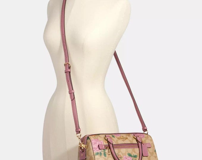Coach Rowan Satchel Bag in Signature Canvas With Prairie Rose Print ...