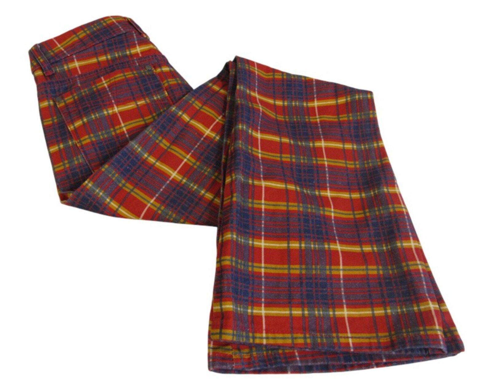 The Ragged Priest Red Check Flares Pants, Size: 26EU - Etsy