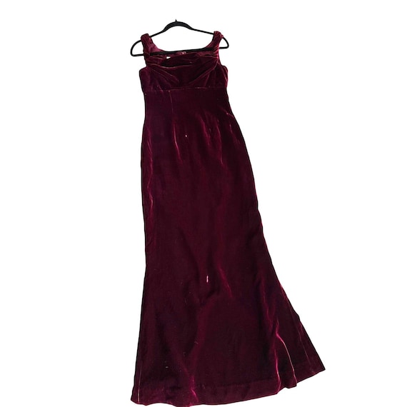 Vintage Watters & Watters Velvet Gown Burgundy - Gem