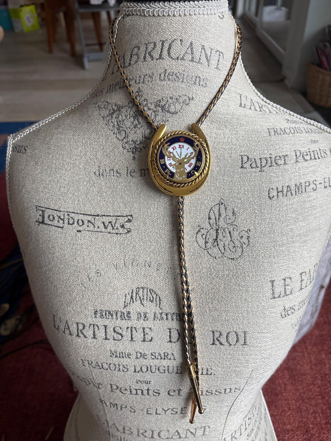Unisex Vintage BPOE Elks Bolo Tie Deer Clock Horseshoe Western Rope ...
