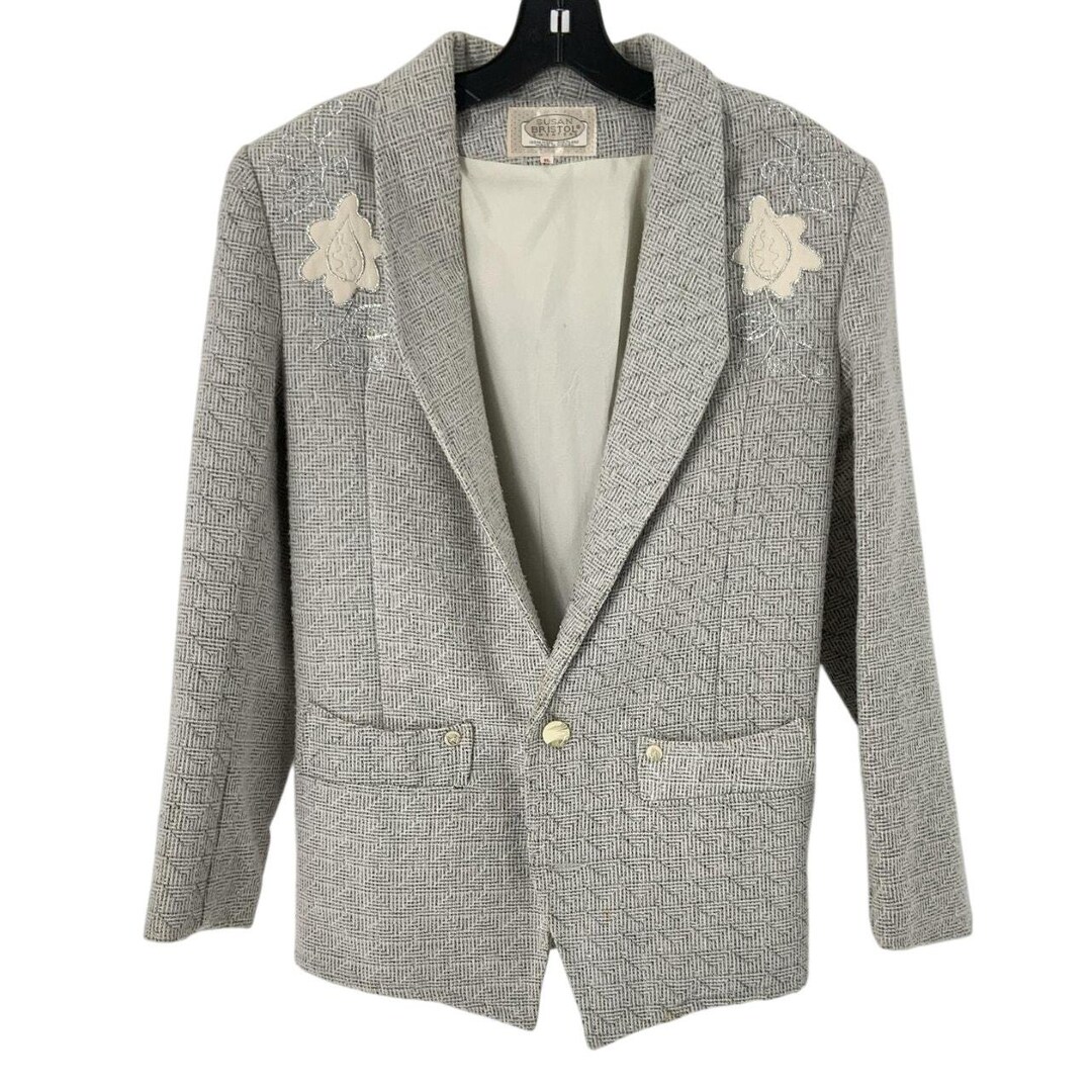 Vintage Susan Bristol XL 100% Shetland Wool Blazer Jacket – Textured ...