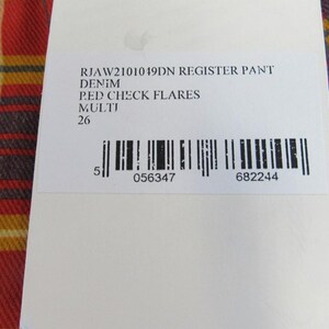 The Ragged Priest Red Check Flares Pants, Size: 26EU - Etsy