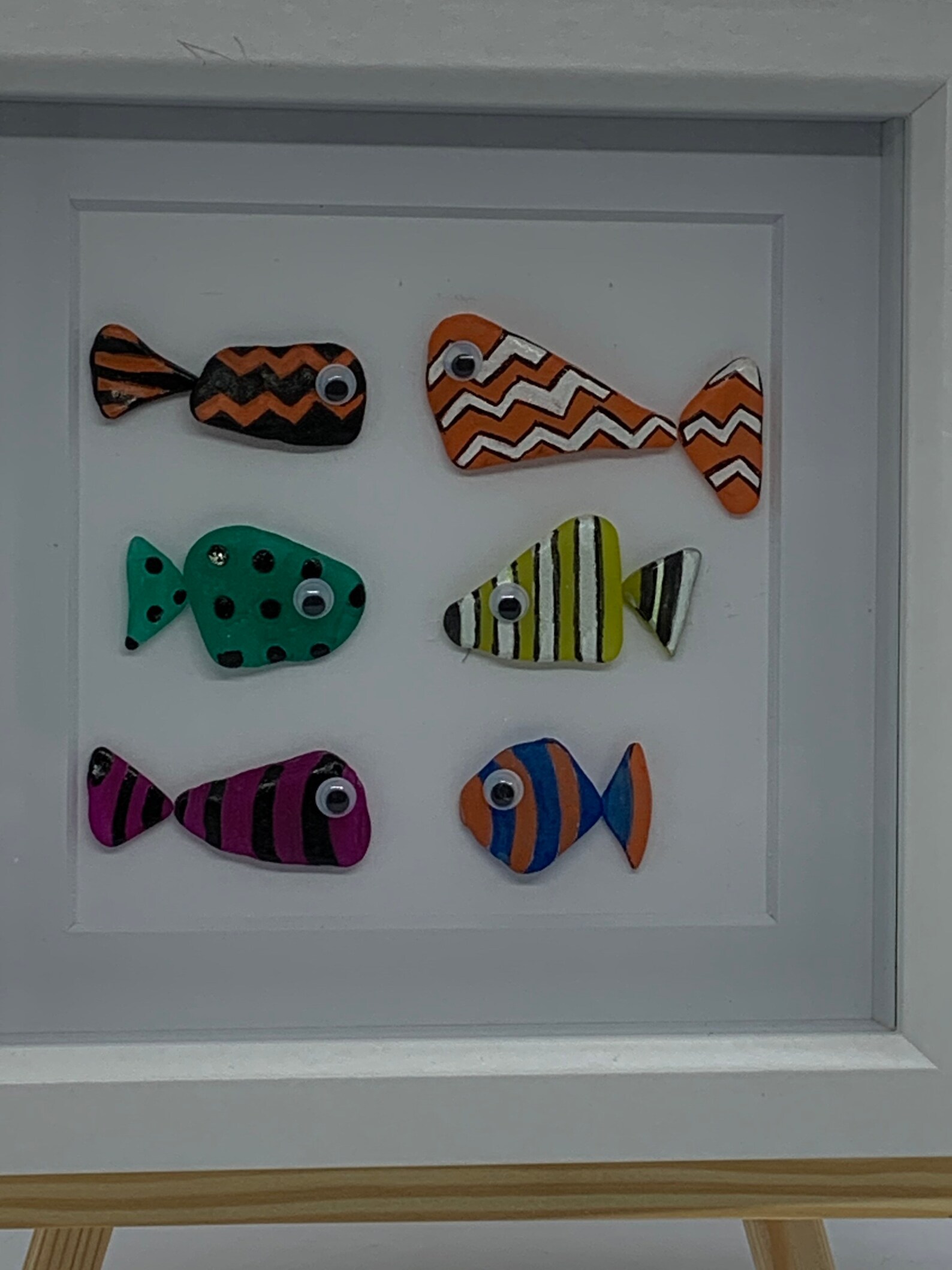 Sea Glass Art Frame Seaglass Funky Fish Handmade Cornwall | Etsy