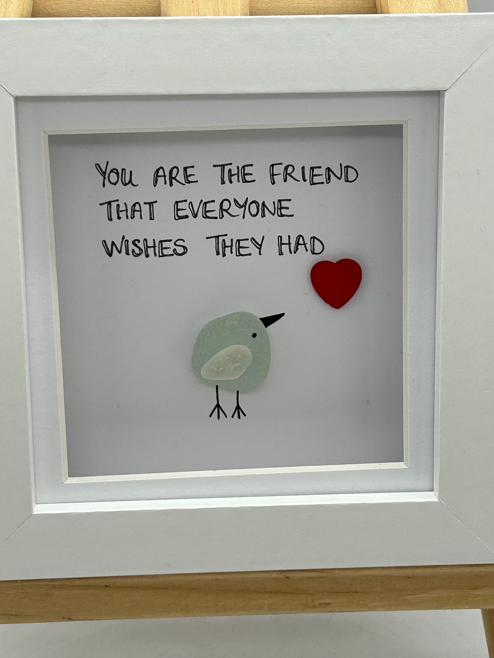 Cornish Sea Glass Bird Art Frame: Friendship Quote Gift - Etsy