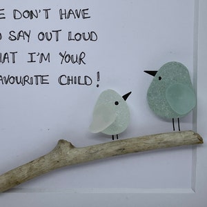 Sea Glass Art Framed Favourite Child Quote Sea Glass Driftwood Art ...