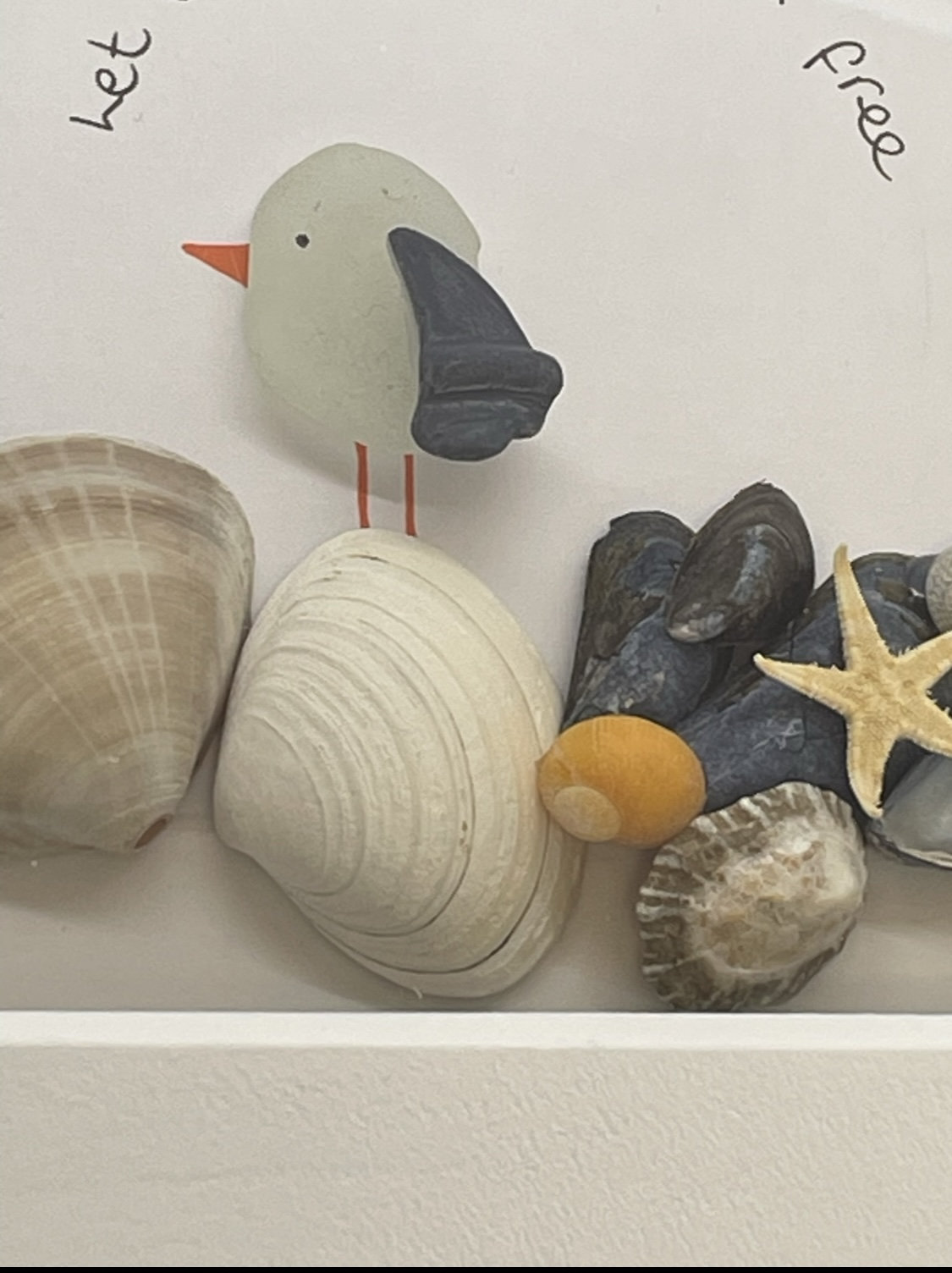 Cornish Sea Glass Art Frame Let the Sea Set You Free Coastal Scene ...