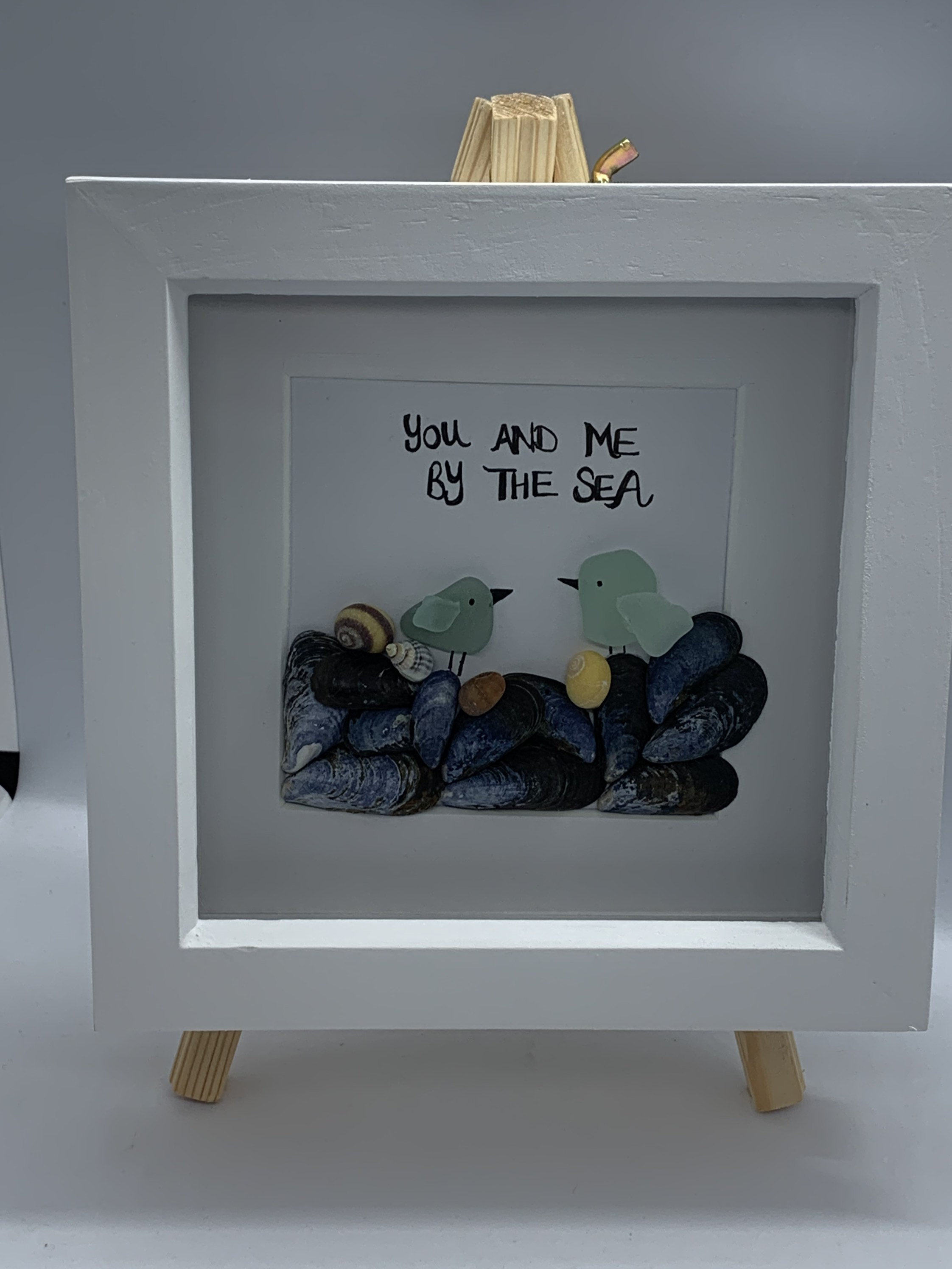 Cornish Sea Glass Art Frame You & Me by the Sea seashells Sea - Etsy