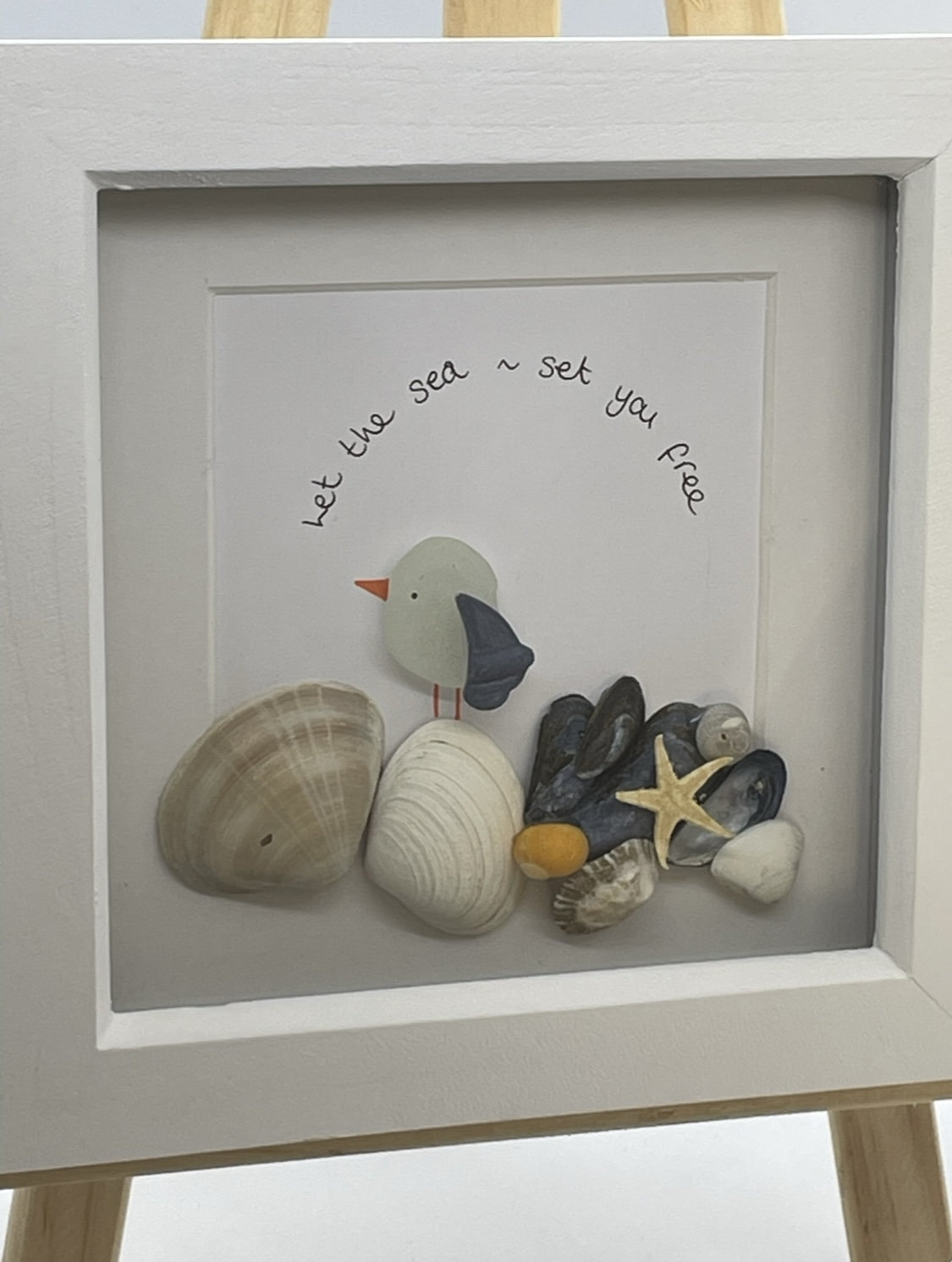 Cornish Sea Glass Art Frame Let the Sea Set You Free Coastal Scene ...