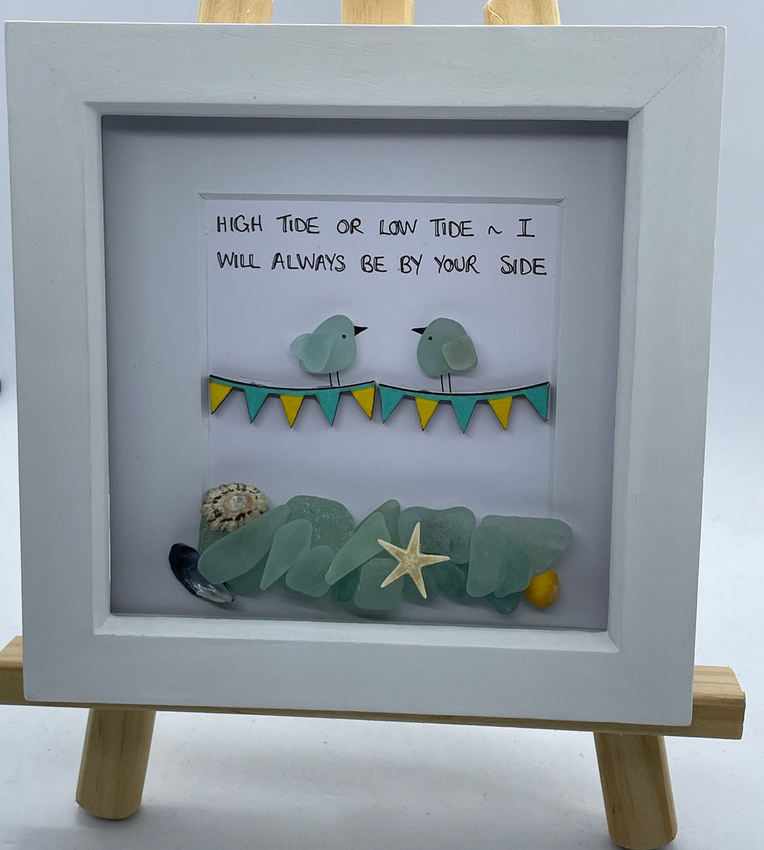 Cornish Sea Glass Art Frame High Tide Low Tide Always by Your Side ...