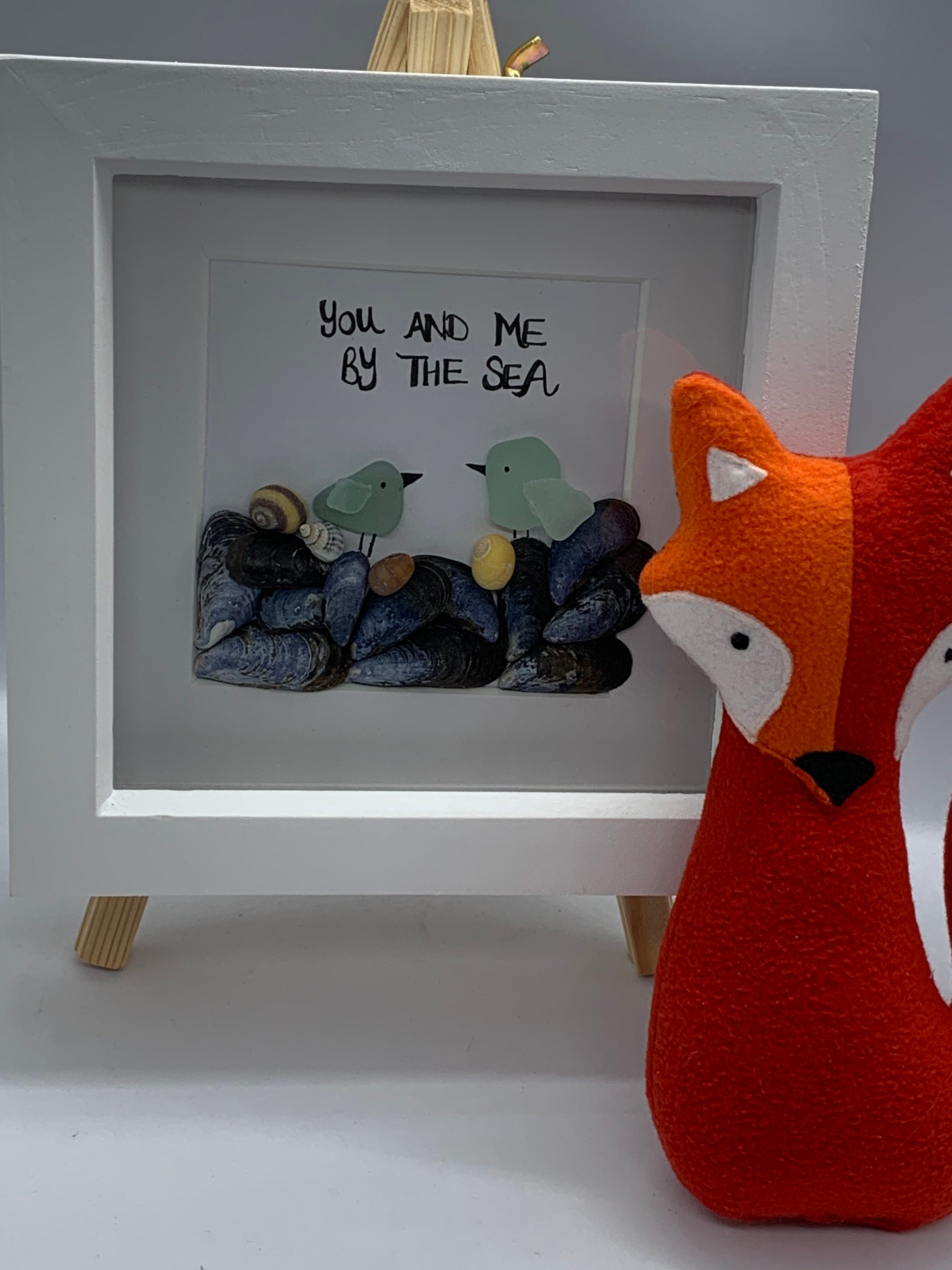 Cornish Sea Glass Art Frame You & Me by the Sea seashells Sea - Etsy