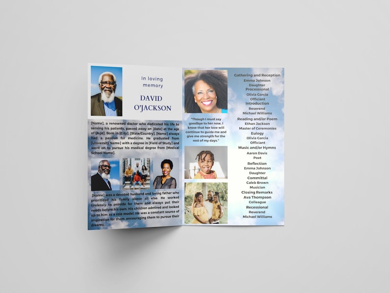 10 Editable Funeral Program Templates Bundle | Customizable Obituary ...