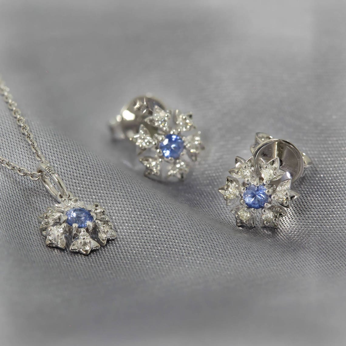 Saphir und Diamanten oder Weiße Saphir Schneeflocken - Etsy.de